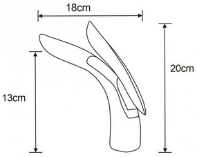 Mexen Foja umyvadlová baterie, černá, 746700-70