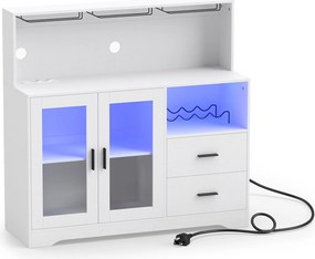 Costway Kuchyňská skříňka bufetová s otevřenými – 120 × 40 × 115,5 cm