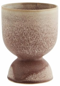 MADAM STOLTZ Kameninový květináč Brown Powder Round 19 cm, béžová barva, hnědá barva, keramika
