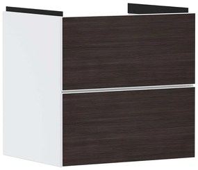 Hansgrohe Xevolos E - Umyvadlová skříňka 58x58x48 cm, 2 zásuvky, matná bílá/tmavý dub 54175730