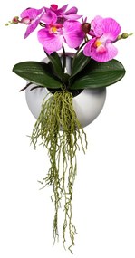 Gasper Umělá květina Orchidej v závěsné váze, tmavě růžová, 25 cm