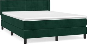 Box spring postel s matrací tmavě zelená 140x190 cm samet 3130958