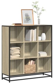 Knihovna dub sonoma 97,5 x 33 x 107,5 cm kompozitní dřevo a kov 3300861