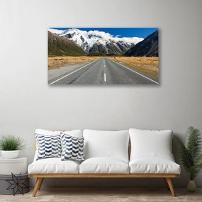 Obraz na plátně Cesta Hory Sníh Krajina 100x50 cm