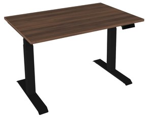 NOBL Dynamic + Elektr. nastavitelný polohovací stůl 120x80 s pamětí Dynamic + Dekor stolové desky: ořech, Barva podnože: černá