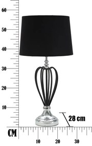 Stolní lampa Mauro Ferretti Darkan Big, 28x56 cm, stříbrná/černá