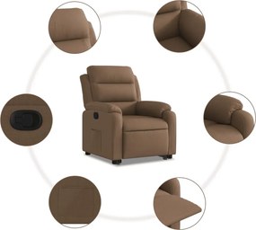 Zvedací polohovací křeslo hnědé textil 3204984