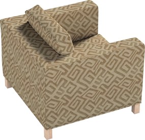 Potah na křesko IKEA Karlanda, krátký barva béžová látka pletený vzor, vzorované