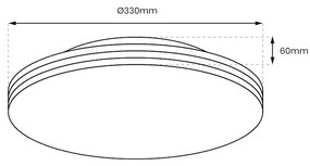 Stropní LED svítidlo Bever, 1x LED 16w, 4000k, g