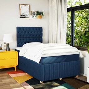 Box spring postel s matrací modrá 120x200 cm textil 3294336