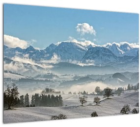 Obraz zasněžených hor (70x50 cm)
