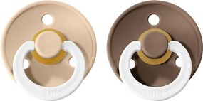 Bibs Dudlíky kaučuk 2 ks 0-6 měsíců Colour Vanilla/dark oat noční