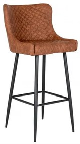 Barová židle DALLAS PU vintage hnědá, černá podnož House Nordic 1001244