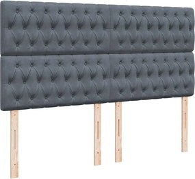 Box spring postel s matrací tmavě šedá 200x200 cm samet 3292437