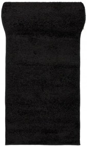 Běhoun Shaggy DELHI 7388A Jednobarevný černý Šíře: 100 cm