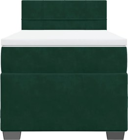 Box spring postel s matrací tmavě zelená 100x200 cm samet 3288537