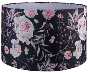 Černé veliké stínidlo na lampu s růžemi Roses III – 45x28 cm