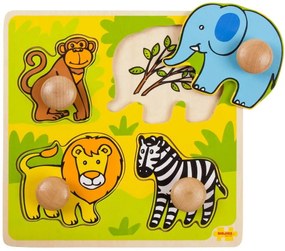 Vkládačka dřevěné vkládací puzzle - safari