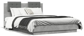 Rám postele s čelem betonově šedý 120 x 190 cm kompozitní dřevo,  3209964