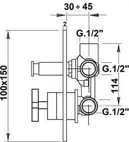 Sapho Sapho, TRAX podomítková sprchová baterie, 2 výstupy, chrom, 685
