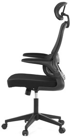 Autronic Židle kancelářská, černý mesh, černý plast, nastavitelný podhlavník, bederní opěrka