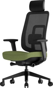 Office Pro Kancelářská ergonomická židle K42 SP – síť/ čalouněná, zelená