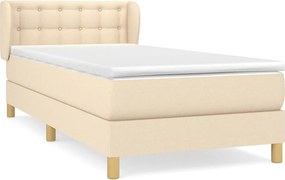 Box spring postel s matrací krémová 90x190 cm textil 3127090
