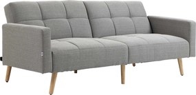 HOMCOM rozkládací pohovka 2v1 205 x 88 x 80 cm, látka s efektem lnu, šedá | Aosom