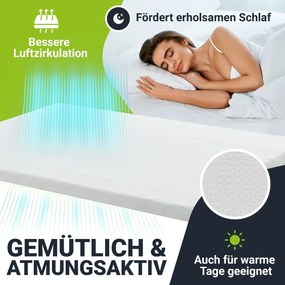 Juskys Sedmizónový topper z paměťové pěny, výška 7 cm Velikost: 90 × 200 cm