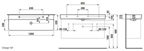 Laufen Val Nábytkové umyvadlo 120 cm, bílá H8102890001071