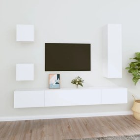 5dílný set TV skříněk bílý kompozitní dřevo 3114446
