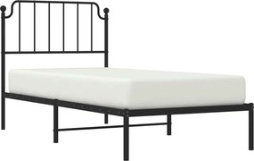 vidaXL Kovový rám postele s čelem 90 x 200 cm [373880] Barva: Černá