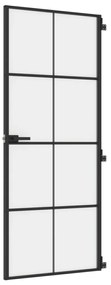 vidaXL Interiérové dveře úzké černé 83x201,5 cm tvrzené sklo a hliník
