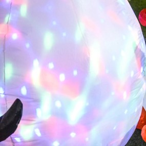 HOMCOM Sněhulák venkovní vánoční dekorace, včetně ventilátoru, barevné LED, samo nafukovací, 1,4 m, vícebarevný