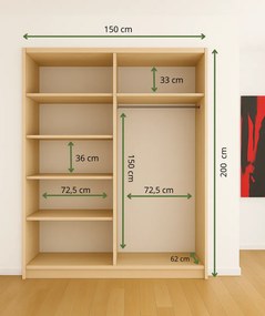 Posuvná skříň TOP B-33 tmavý jasan 150