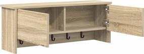 věšák, nástěnný, s dvířky, háčky, kompozitní dřevo, 30x80x20 cm, dub sonoma, Dekorino TK20260024