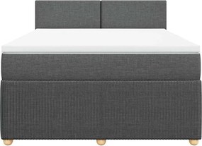 Box spring postel s matrací tmavě šedá 140x200 cm textil 3289773