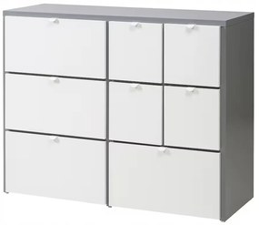 IKEA VISTHUS Komoda, 8 zásuvek, 122 x 96 cm, šedá/bílá