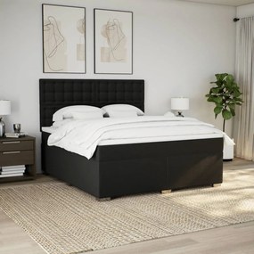 Box spring postel s matrací černá 180x200 cm textil 3292883