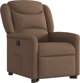 Zvedací polohovací křeslo hnědé textil 3303198