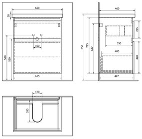 Sapho, ALTAIR umyvadlová skříňka 61,5x72,5x45cm, dub emporio