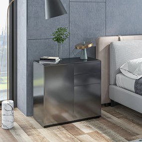 HOMCOM Úložný Skříňový Buffet s 2 Zásuvkami a 2 Dveřními Skříňkami, Nastavitelné Police, pro obývací pokoj, kuchyni, ložnici, 79 x 36 x 74 cm Lesklá …
