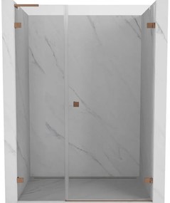 Mexen Lunar-B L sprchové dveře otočné pravé 110 cm, transparentní, kartáčovaná měď - 832SL-110-050-65-00-P