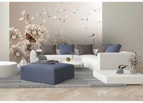 Vliesové fototapety na zeď Pampeliška a motýl | MS-5-0148 | 375x250 cm