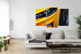 Vícedílný obraz Přední Část Žlutého Sportovního Vozu Nedostatek Nedostatek Přírodní plátno 120x80