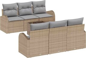 Sada zahradních pohovek 7 ks 6-Počet míst Beige a šedá 3354599