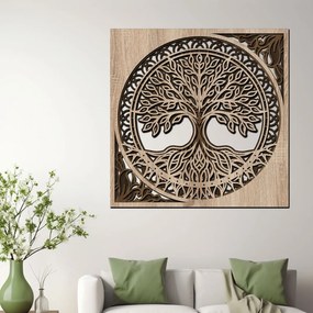 dřevo života Dřevěný strom ZÁZRAKŮ Zvolte rozměr (cm): 95x95, Zvolte barvu dekoru: Dub sunoma-Ořech-Wenge