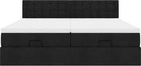 Osmanský rám postele s matrací černý 200x200cm textil 3312045