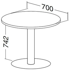 Jednací stůl ProOffice, průměr 70 cm, třešeň