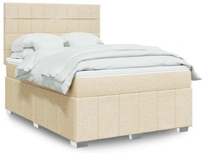 Box spring postel s matrací krémová 140x190 cm textil 3293968